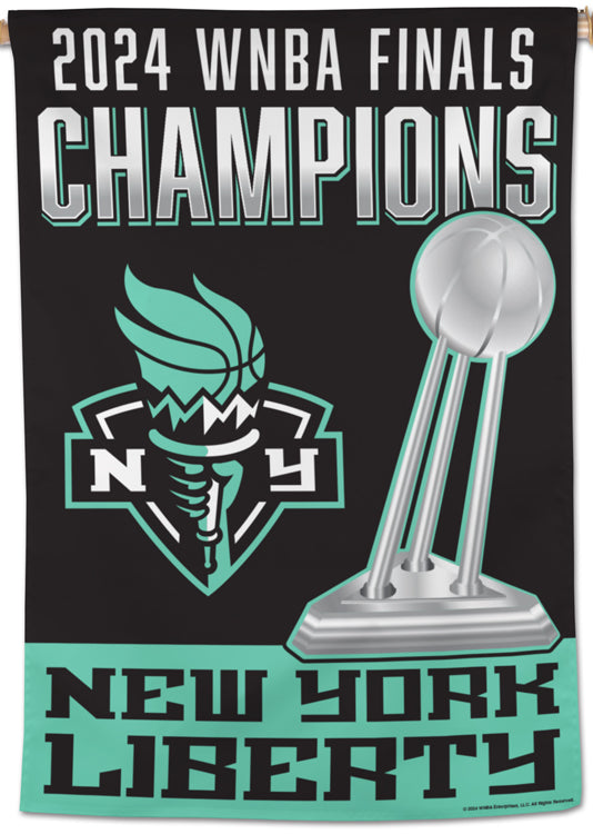 New York Liberty 2024 WNBA Champions Official Premium 28x40 Wall Banner ...