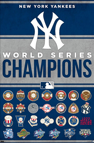 New York Yankees 27 World Series Championships Commemorative Wall Post ...