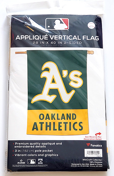 Oakland A's Official 2-Sided Team Logo 28x40 Applique Wall Banner - Wi ...