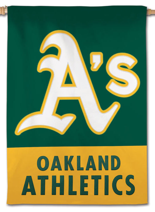 Oakland A's Official 2-Sided Team Logo 28x40 Applique Wall Banner - Wi ...
