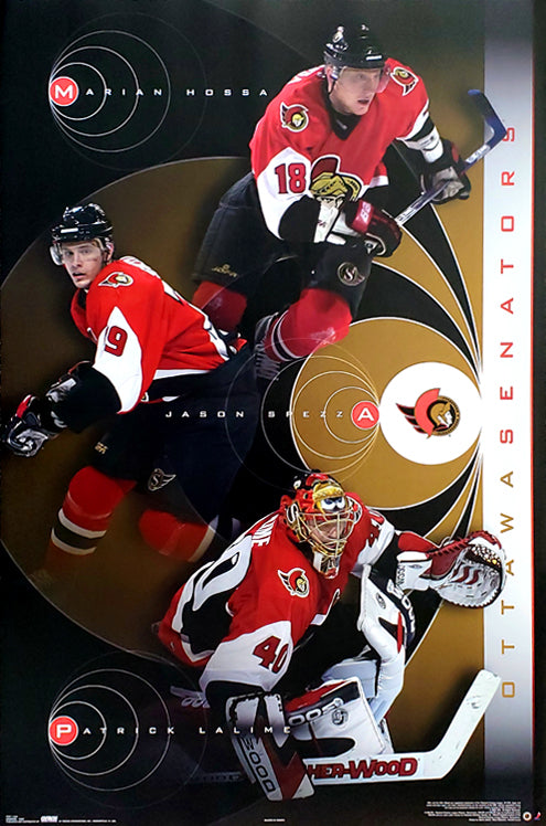 Ottawa Senators "Triple Action" Poster (Hossa, Lalime, Spezza) - Costa ...
