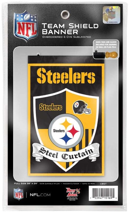 Pittsburgh Steelers Coat-of-Arms-Style Premium NFL 24x36 Applique WALL ...