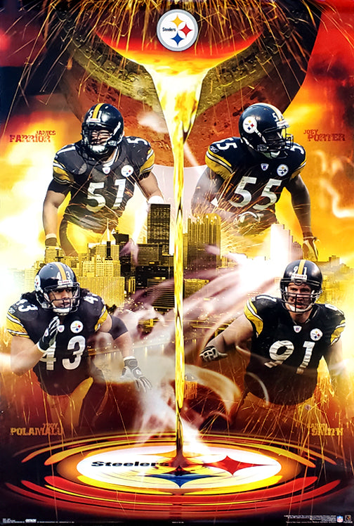 Pittsburgh Steelers "Molten Defense" Poster (Polamalu, Porter, Farrior ...
