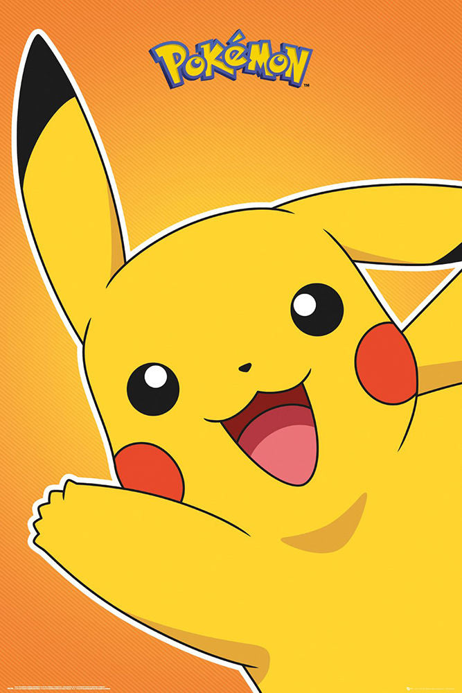 Pokemon Pikachu "Happy Wave" Poster - GB Eye 2018 – Sports Poster Warehouse