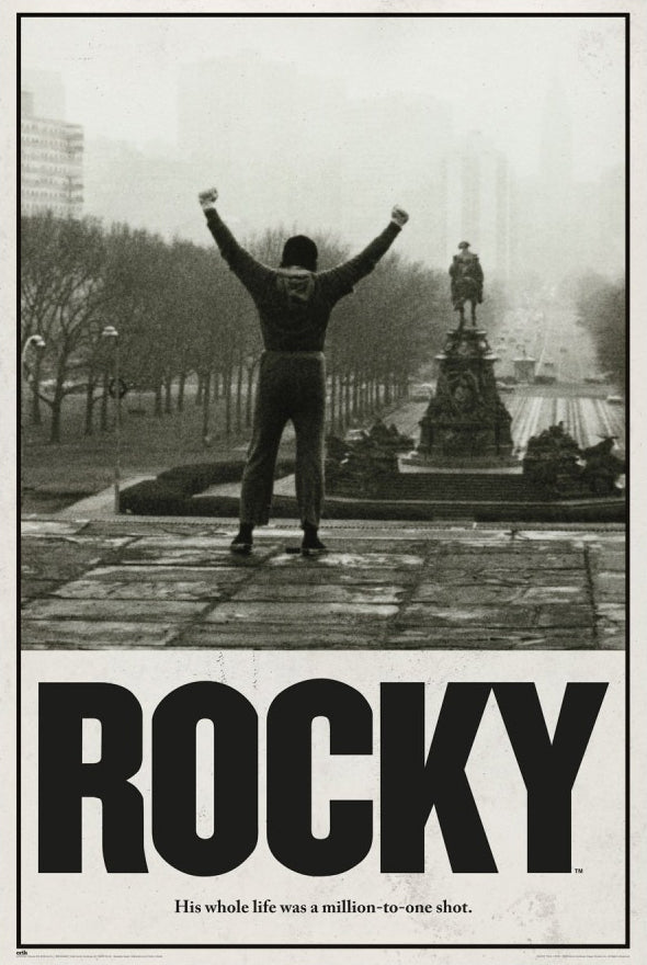 Rocky I "Stairs Triumph" Movie Tribute Poster - Grupo Erik – Sports ...