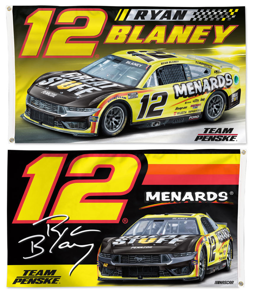 Ryan Blaney NASCAR Menards #12 Official HUGE 3'x5' Deluxe-Edition 2-Si ...