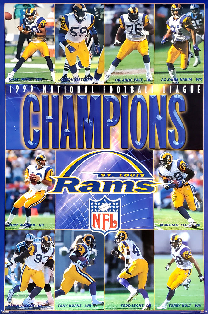 St. Louis Rams "Champions" Super Bowl Commemorative Poster - Costacos ...