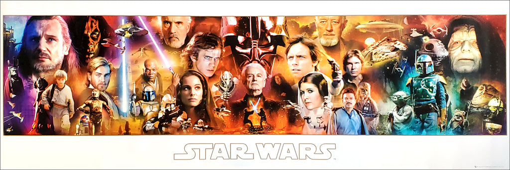 Star Wars Episodes 1-6 Classic Characters and Moments HUGE 21x62 Wall ...