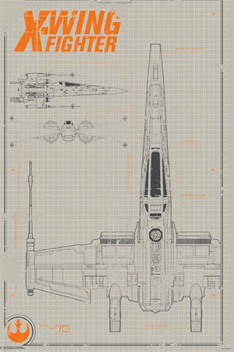 Star Wars X-Wing Starfighter T-70 Incom-Freitek Feature Sheet 24x36 Po ...