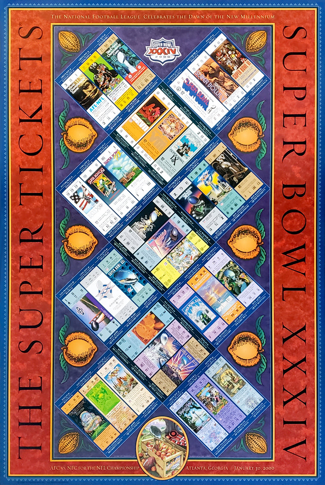 Super Bowl XXXIV (Atlanta 2000) Super Tickets NFL Championship History ...