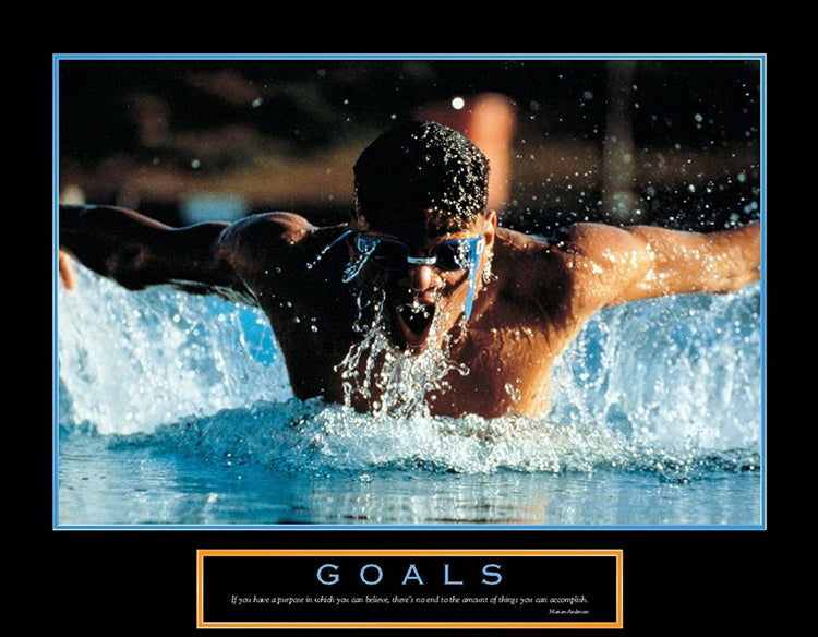 Swimming "Goals" Motivational Inspirational 22x28 Wall Poster - Paloma ...