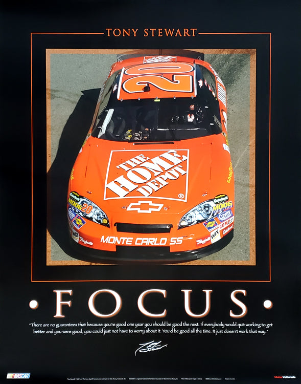 Tony Stewart "Focus" NASCAR Racing Poster - Time Factory 2006 – Sports ...