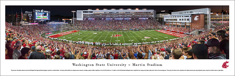 Washington State Cougars Football Martin Stadium Game Night Panoramic ...
