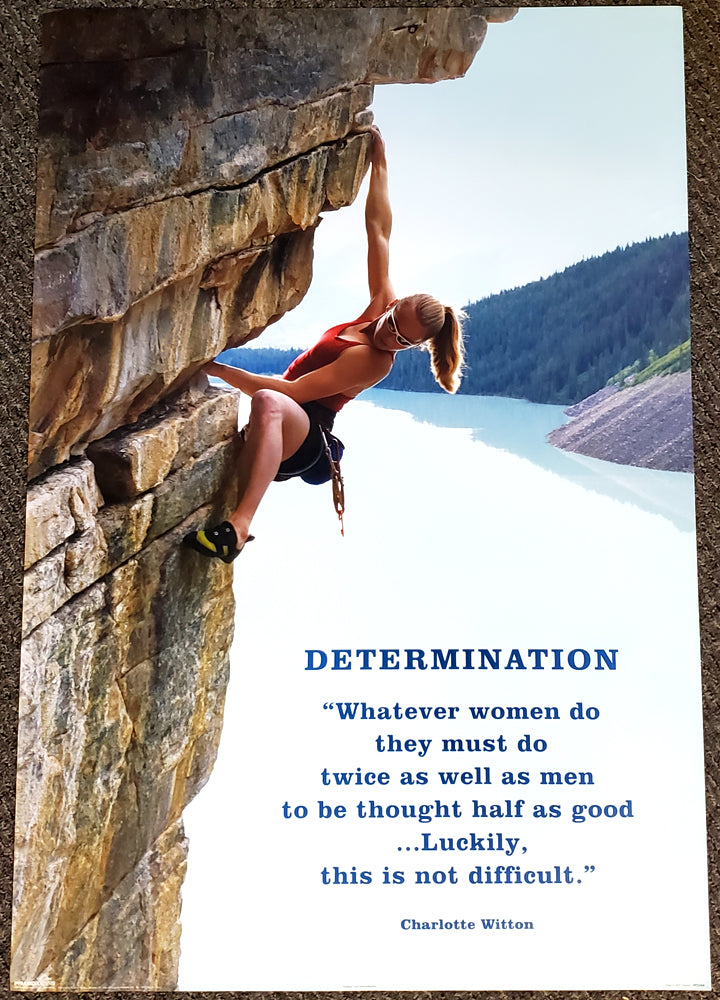 Women's Rock Climbing "Determination" (Charlotte Witton Quote) Motivat ...