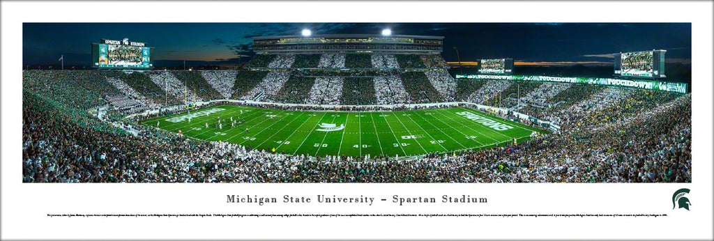 Michigan State Spartans Football "Stripe Night" Panoramic Poster Print ...