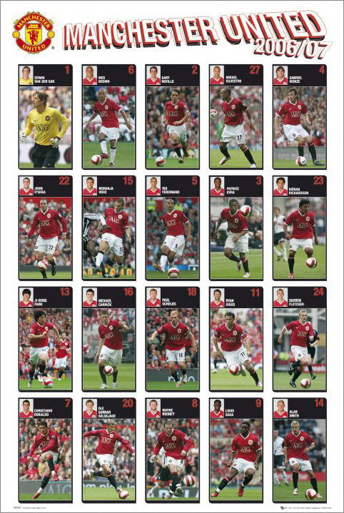 Manchester United Official Team Portrait 2006/07 Poster - GB Posters ...