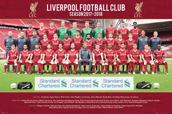 Liverpool FC 2017/2018 Official Team Portrait Poster - GB Eye (UK ...