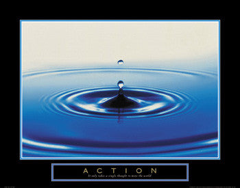 Drop of Water "Action" Motivational Poster - Front Line – Sports Poster ...