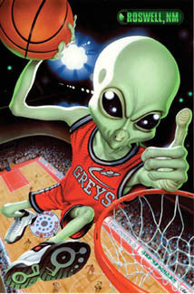 Basketball Alien "Team Roswell" High-Flying Action Poster - Trends 200 ...