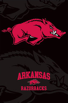 University of Arkansas Razorbacks "Storming Hog" Official Team Logo Po ...
