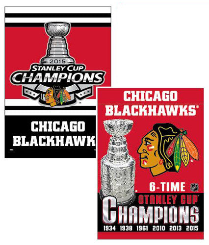 Chicago Blackhawks 2015 Stanley Cup Champions 2-Sided Wall Banner ...
