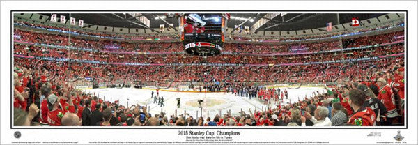 Chicago Blackhawks 2015 Stanley Cup Champions Panoramic Poster Print ...
