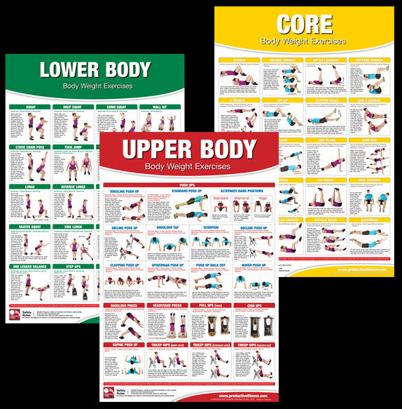 Chest Workout Professional Fitness Instructional Wall Chart Poster - F ...