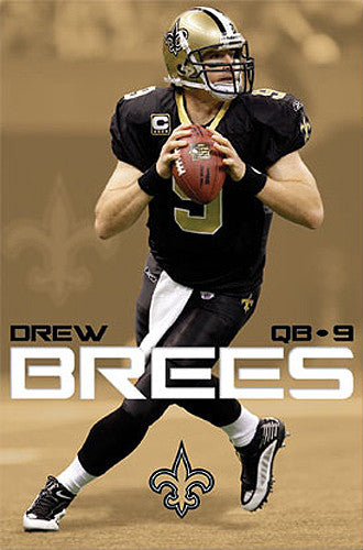 Drew Brees "Domination" New Orleans Saints Poster - Costacos 2010 ...