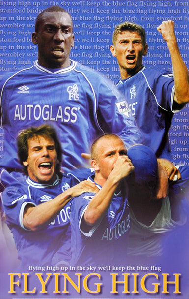 Chelsea F.C. "Flying High" Poster (Hasselbaink, Zola, Poyet) - UK ...