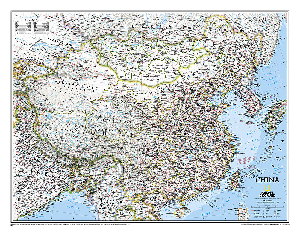 Map of CHINA National Geographic Classic Edition 24x30 Wall Map Poster ...