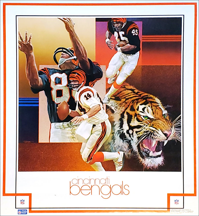 Cincinnati Bengals Retro Logo c.1968 Official NFL Football Team Poster ...