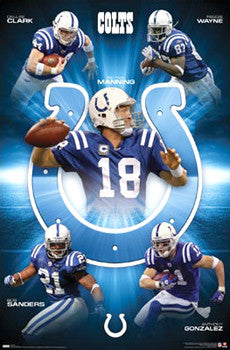 Indianapolis Colts "Fantastic Five" (2009) 5-Player Action Poster - Co ...