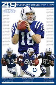 Indianapolis Colts "TD Record 2004" (Manning, Stokley, Harrison, Wayne ...