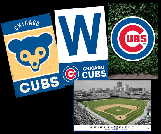 COMBO: Chicago Cubs Baseball "Wrigley-Style" 4-Poster Combo Set ...