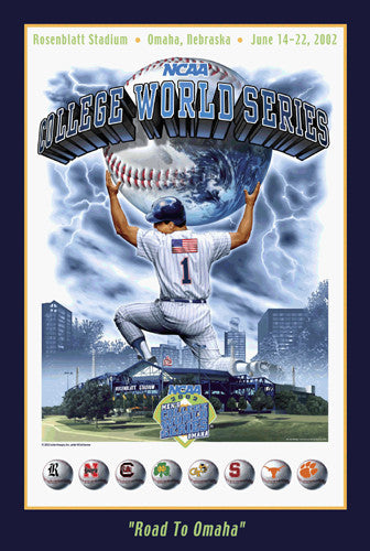 NCAA Baseball College World Series 2002 Official Event Poster- Action ...