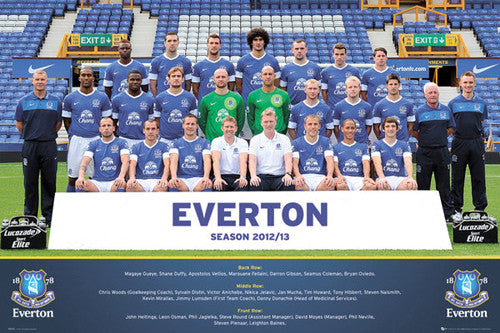 Everton FC Soccer Official Team Portrait Poster 2012/13 - GB Eye (UK ...