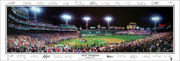 Fenway Park "2007 ALCS Champs" (w/25 Signatures) Panoramic Poster Print ...