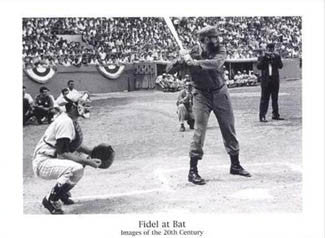 Fidel Castro Playing Baseball "Fidel at Bat" Poster - Image Source ...