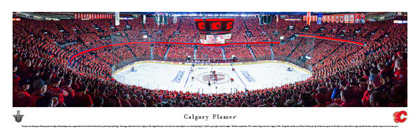 Calgary Flames "Sea of Red" Playoff Game Night Panoramic Poster Print ...