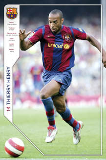 Thierry Henry "Barcelona" FC Barca Official Poster - GB 2007 – Sports ...
