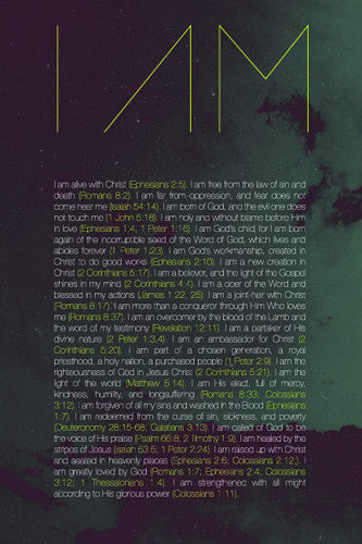 I Am Christian Inspirational Biblical Quotations Poster - Slingshot Pu ...