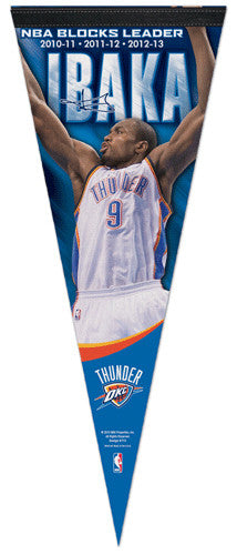 Serge Ibaka "Block Star" Oklahoma City Thunder Premium Felt Pennant ...