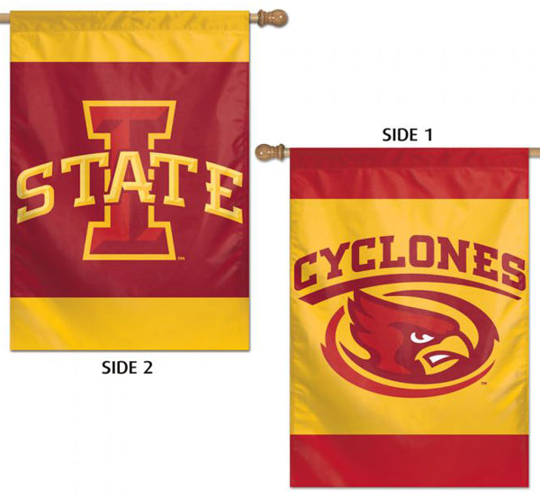 Iowa State Cyclones Official NCAA Sports 2-Sided Vertical Flag Wall Ba ...