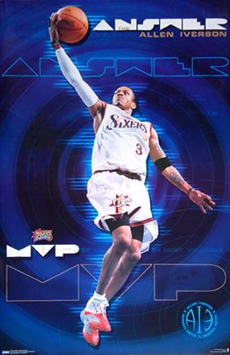 Allen Iverson "MVP 2001" Philadelphia 76ers Poster - Costacos Sports ...