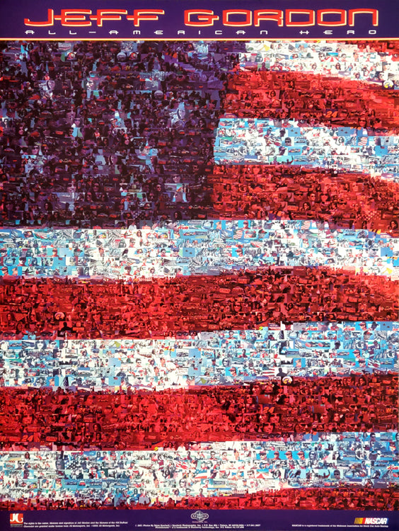 Jeff Gordon "All-American Hero" NASCAR Photomosaic Poster - Brian Spur ...