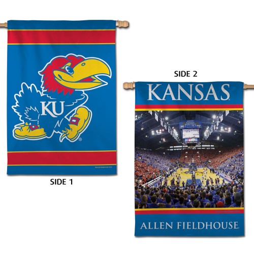 Kansas Jayhawks Basketball Official NCAA 2-Sided Vertical Flag Wall ...
