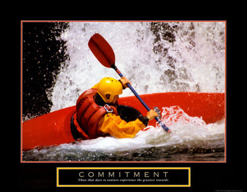 Kayaking "Commitment" Motivational Poster - Front Line – Sports Poster ...