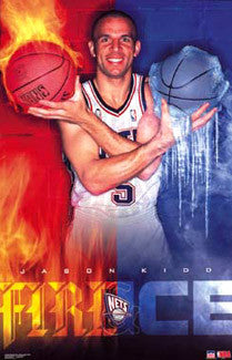 Jason Kidd "Fire and Ice" New Jersey Nets NBA Poster - Starline 2002 ...
