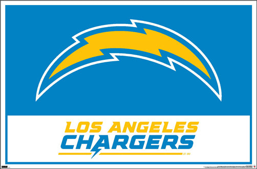 San Diego Chargers "Classic Lightning" NFL Theme Art Poster by Chuck R ...