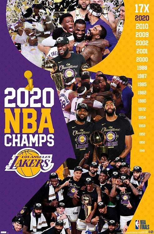 Los Angeles Lakers NBA Championship Posters, Prints, Pennants, Banners ...
